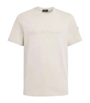 Moncler Cotton Logo Patch T-shirt - Beige