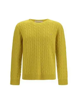 Valentino Garavani Vlogo Cable-knit Cashmere Sweater - Yellow