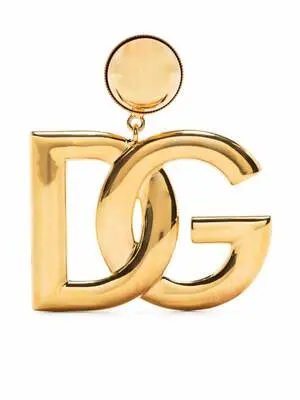 Dolce & Gabbana Gold Tone Dg Logo Earrings - Oro