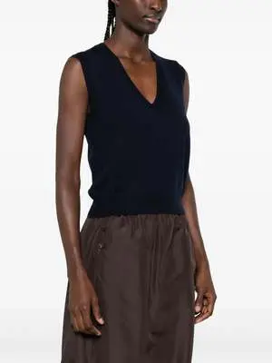 A.p.c. Ribbed V-neck Wool Sweater - Blu