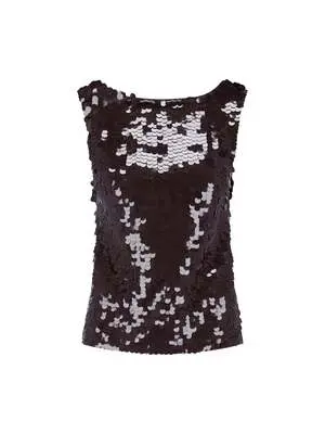 PAROSH Sequined Stretch Polyamide Top