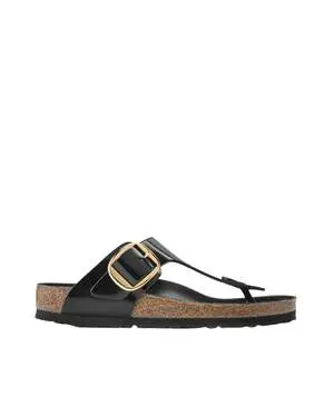 BIRKENSTOCK Flat Slide Sandals With Buckle - Black