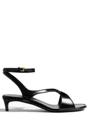 Khaite Heeled Sandals With Ankle Strap - Nero