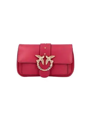 Pinko Structured Leather Crossbody Bag - Red