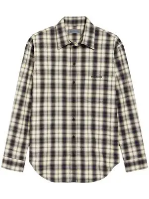 BALENCIAGA Balenciaga Men's Plaid Button-Up Shirt