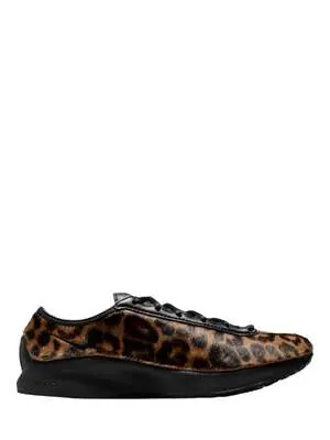 Nike NIKE Leopard Print Lace-Up Sneakers Black