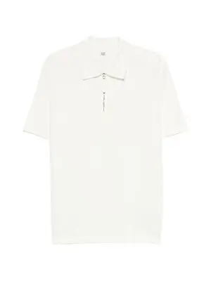 C.P. COMPANY C. P. Company Zip Detail Short Sleeve Polo Collar For - White