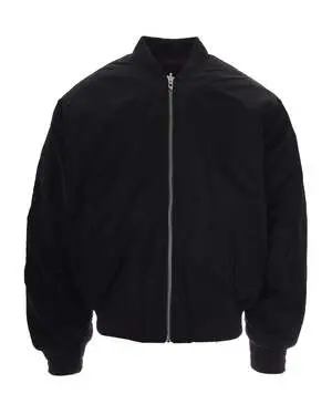DIESEL® Zip-front Bomber Jacket With Ribbed Trim - Deep/black
