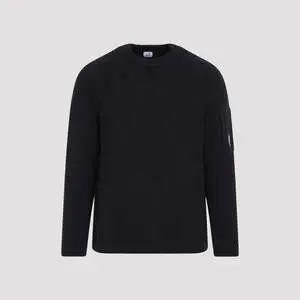 C.P. COMPANY Ribbed Cotton Crewneck Sweater - Black