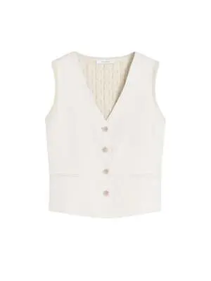 Max Mara Linen And Cable Knit Vest - Beige