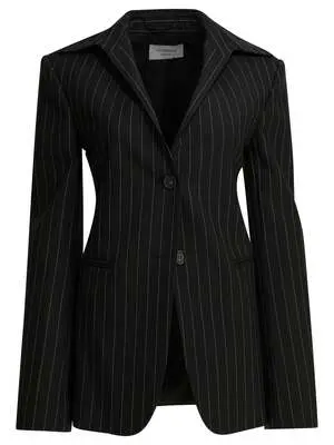 Max Mara Tailored Blazer With Pinstripe - Black
