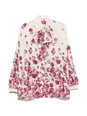 F.R.S FOR RESTLESS SLEEPERS Silk Blend Printed Shirt - Red