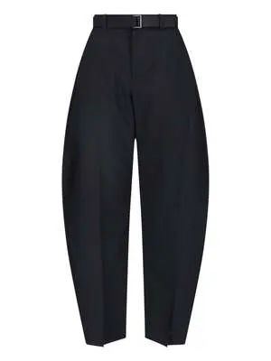 Sacai Belted Wool Trousers - Black