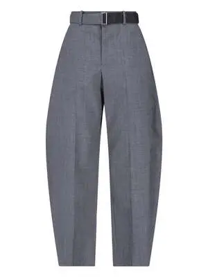 Sacai Tailored 100% Wool Trousers With Architectural Detail