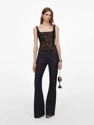SELF-PORTRAIT Black Lace Corset Top - Nero