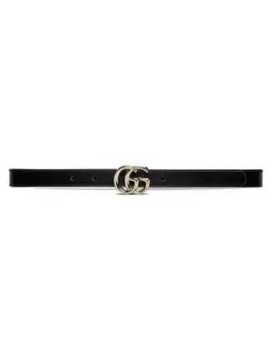Gucci Double G Buckle Leather Belt - Nero