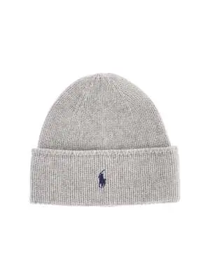 Polo Ralph Lauren Embroidered Logo Knit Beanie - Grey