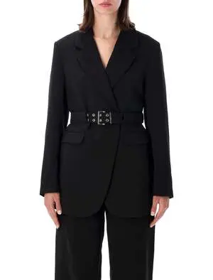 GANNI Recycled Polyester Belted Utility Jacket - Nero
