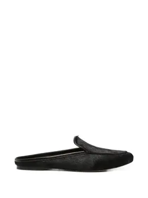 FORTE_FORTE Ponyskin Loafers - Black