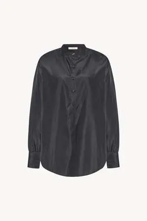 THE ROW Lula Long-sleeved Silk Poplin Shirt
