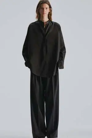 THE ROW Lula Long-sleeved Silk Poplin Shirt