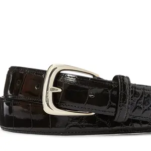 Ralph Lauren Silver-buckle Alligator Belt - Black