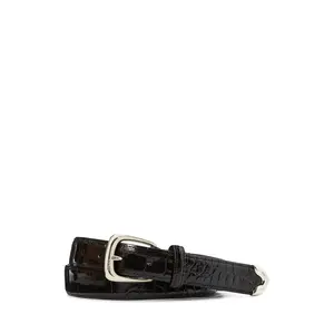 Ralph Lauren Silver-buckle Alligator Belt - Black