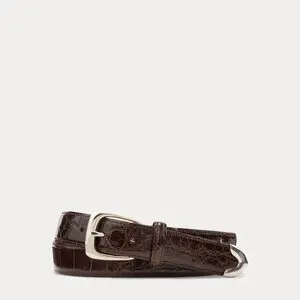 Ralph Lauren Silver-buckle Alligator Belt - Brown