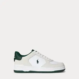 Ralph Lauren Masters Court Nubuck-paneled Sneaker - White/forest