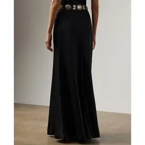 Ralph Lauren Masina Stretch Satin Skirt - Black