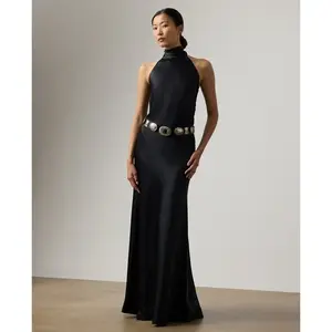 Ralph Lauren Masina Stretch Satin Skirt - Black