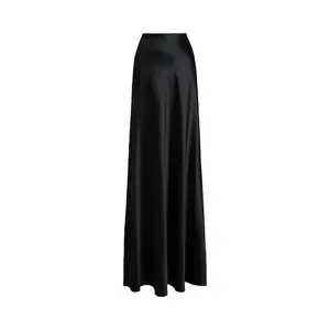 Ralph Lauren Masina Stretch Satin Skirt - Black