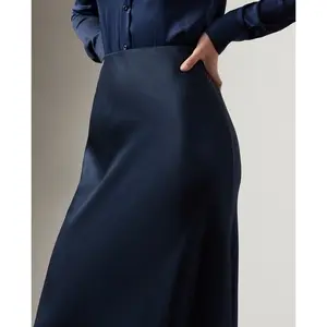 Ralph Lauren Masina Stretch Satin Skirt - Icon Navy