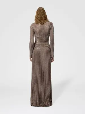 Missoni Long-sleeve Deep Neckline Maxi Dress