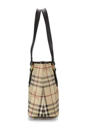 Burberry Haymarket Check Coated Canvas Tote - Brown