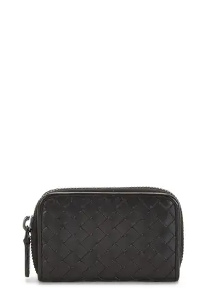 Bottega Veneta Intrecciato Zip Coin Purse - Brown