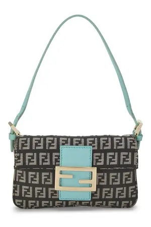 Fendi Navy Zucchino Canvas Baguette - Blue