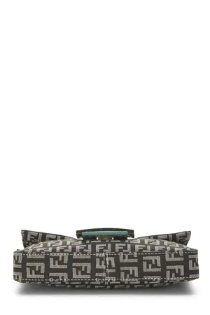 Fendi Navy Zucchino Canvas Baguette