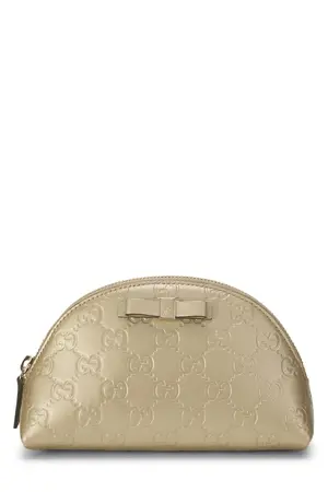 Gucci Ssima Bow Cosmetic Pouch - Gold