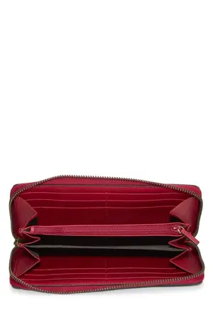 Gucci Red Gg Supreme Canvas Zip Around Wallet