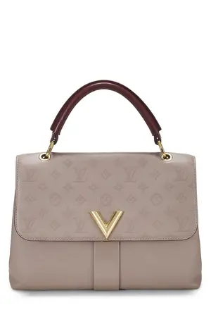 LOUIS VUITTON Calfskin Leather Very Top Handle Bag - Beige