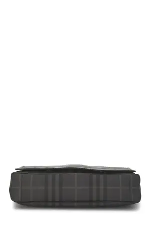 Burberry Smoked Check Canvas Messenger Bag With Leather Trim