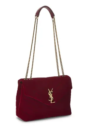 Saint Laurent Velvet Lou Lou Bag Small - Red