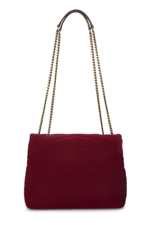 Saint Laurent Velvet Lou Lou Bag Small - Red