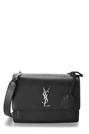 Saint Laurent Grainy Leather Sunset Medium - Black