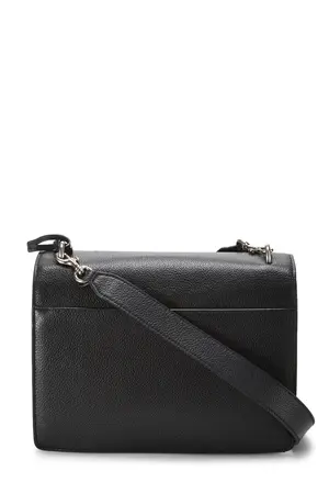 Saint Laurent Grainy Leather Sunset Shoulder Bag - Black