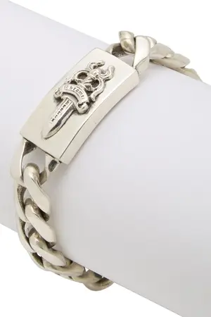 Chrome Hearts Sterling Floral Cross Id Bracelet