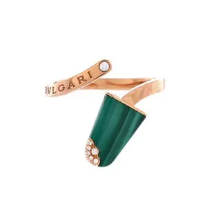 BVLGARI Gelati Ring 18k Rose Gold With Malachite And Diamonds - Pink