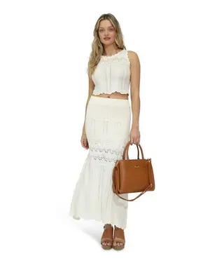 BELLE & BLOOM Harvest Haze Crochet Maxi Skirt