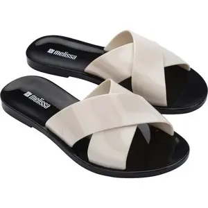 Melissa Essential Cross Slide Sandal Black/beige